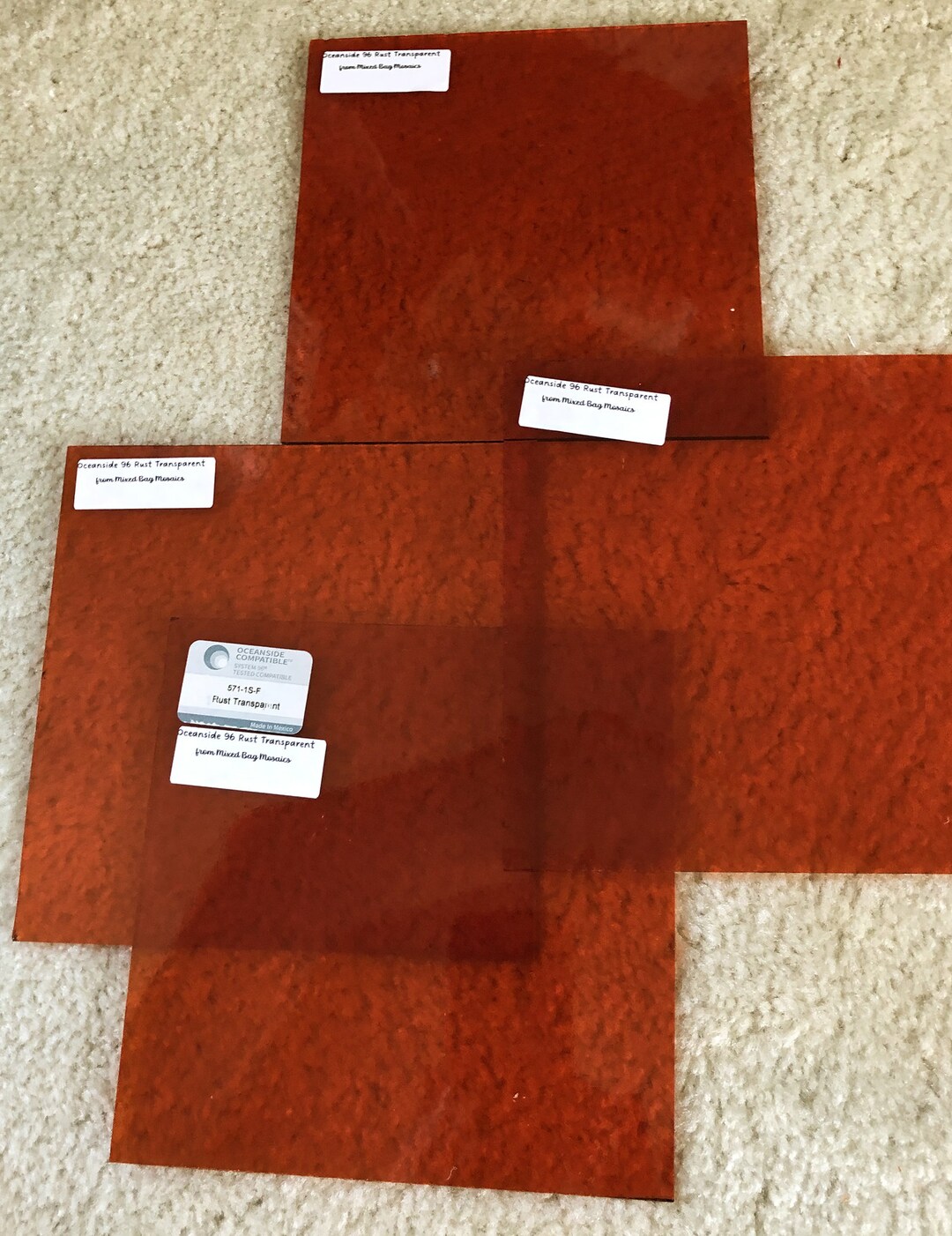 Rust Transparent Oceanside 96 for Stained Glass, Fusing, or Mosaic Art ...