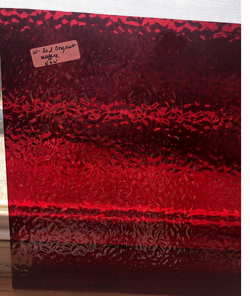 Red Transparent English Muffle Stained Glass Sheet 6x6 Any Qty Ships ...