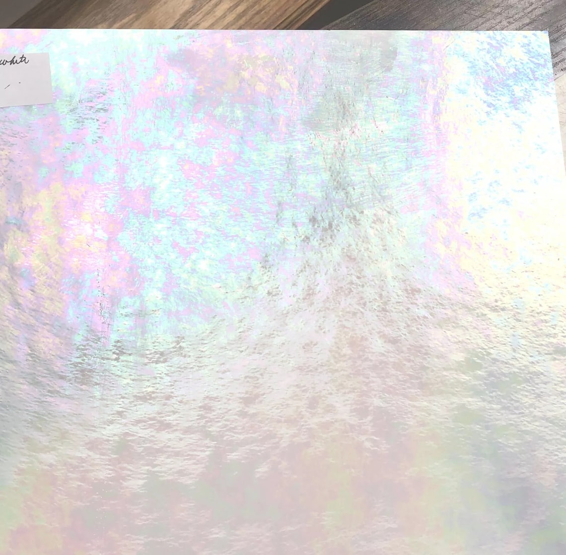 Iridescent Dense White Opal Stained Glass Sheet 6x6 or Mosaic Wissmach ...