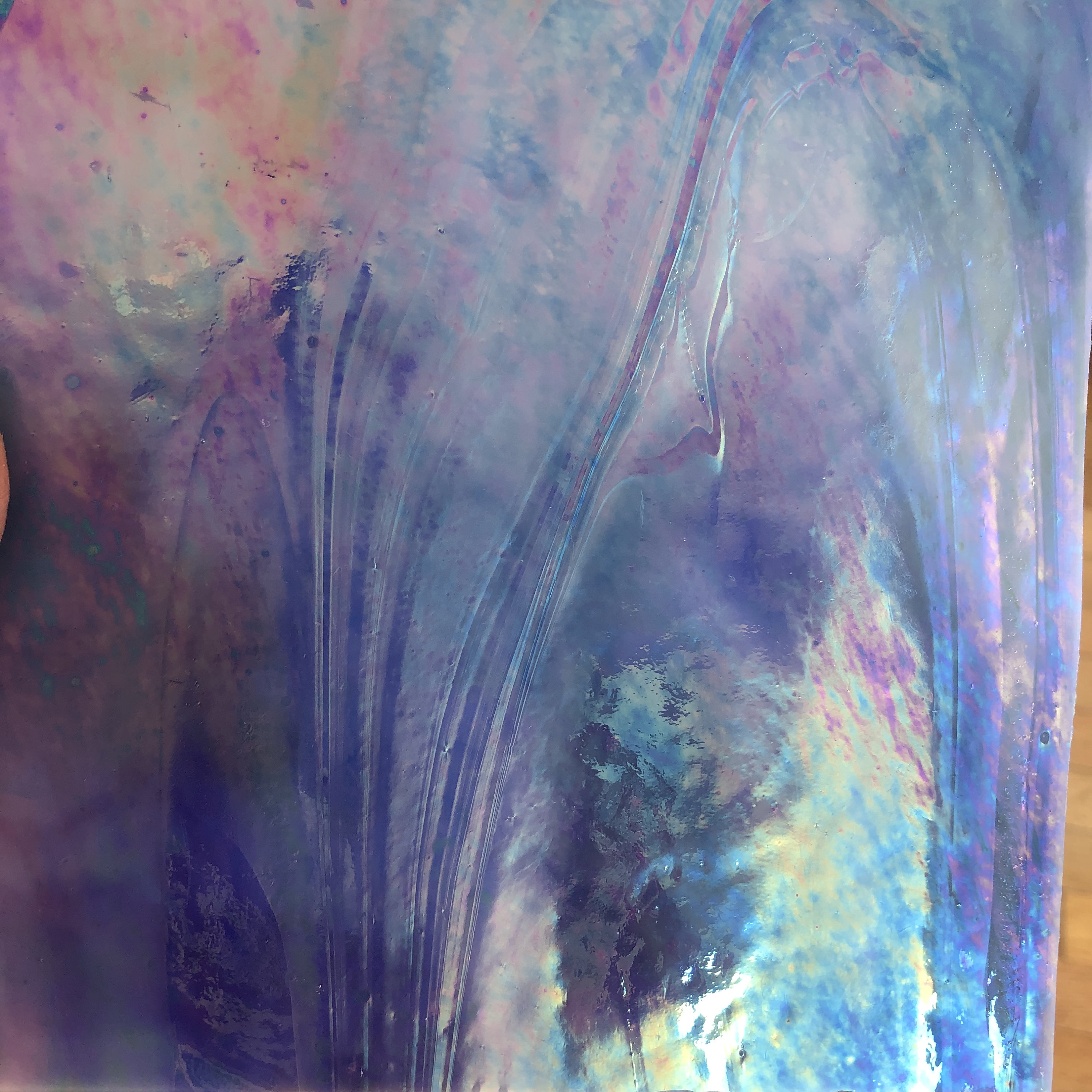 Cobalt Blue Iridescent Stained Glass Sheet 6"x6" Wissmach Wispy Any QTY ...