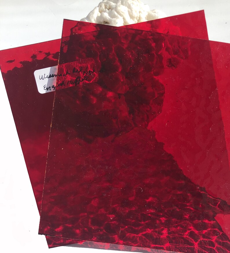 Red Transparent English Muffle Stained Glass Sheet 6x6 Any Qty Ships ...
