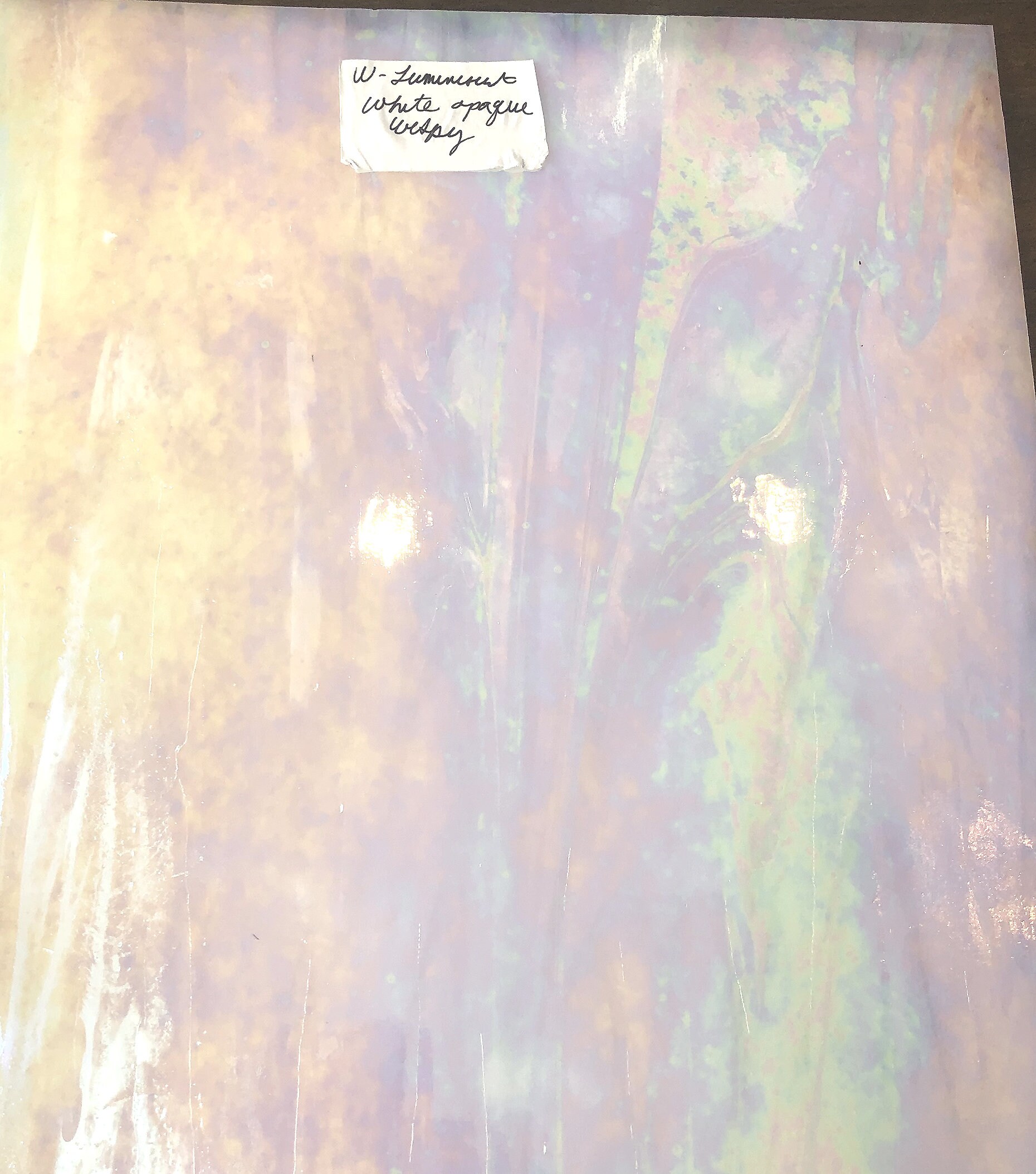 1/2 Lb Luminescent White Strips Opaque COE 96 Stained Glass 1/2x4-6" 1/ ...