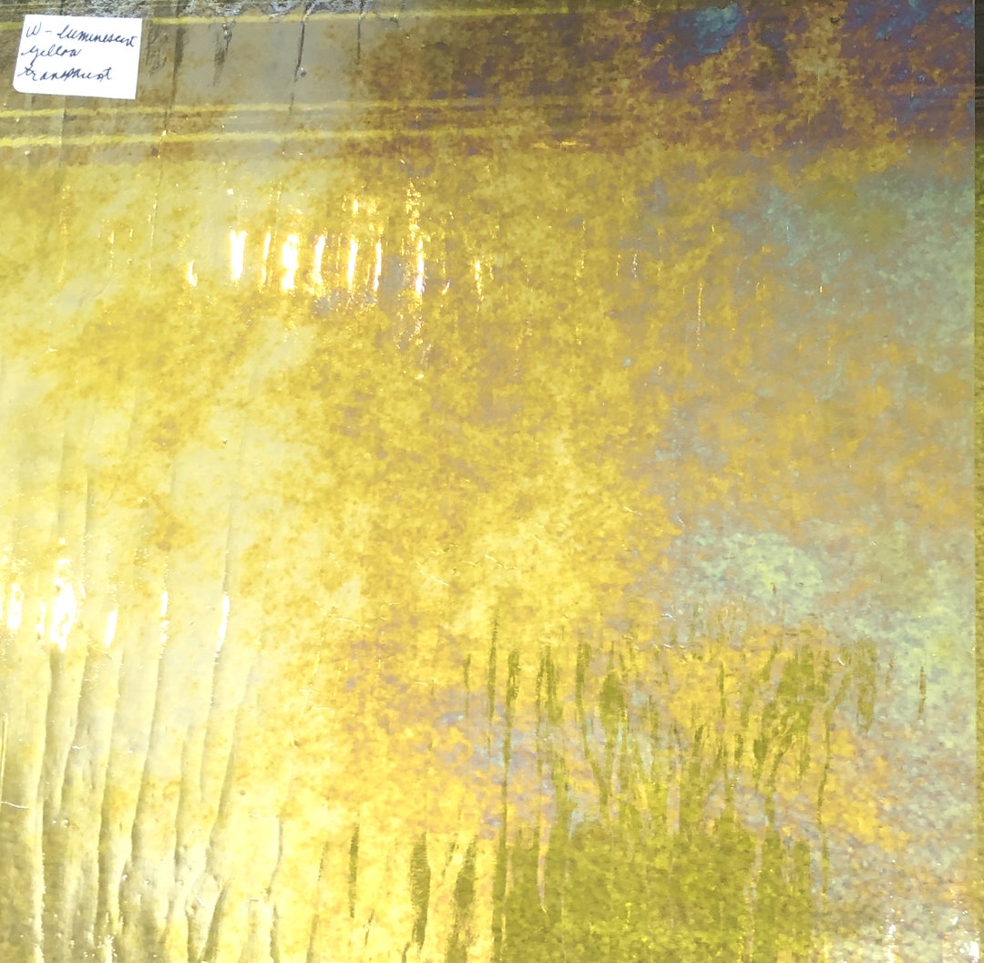 Luminescent Yellow Transparent COE 96 Stained Glass Sheet 6x6 Any ...