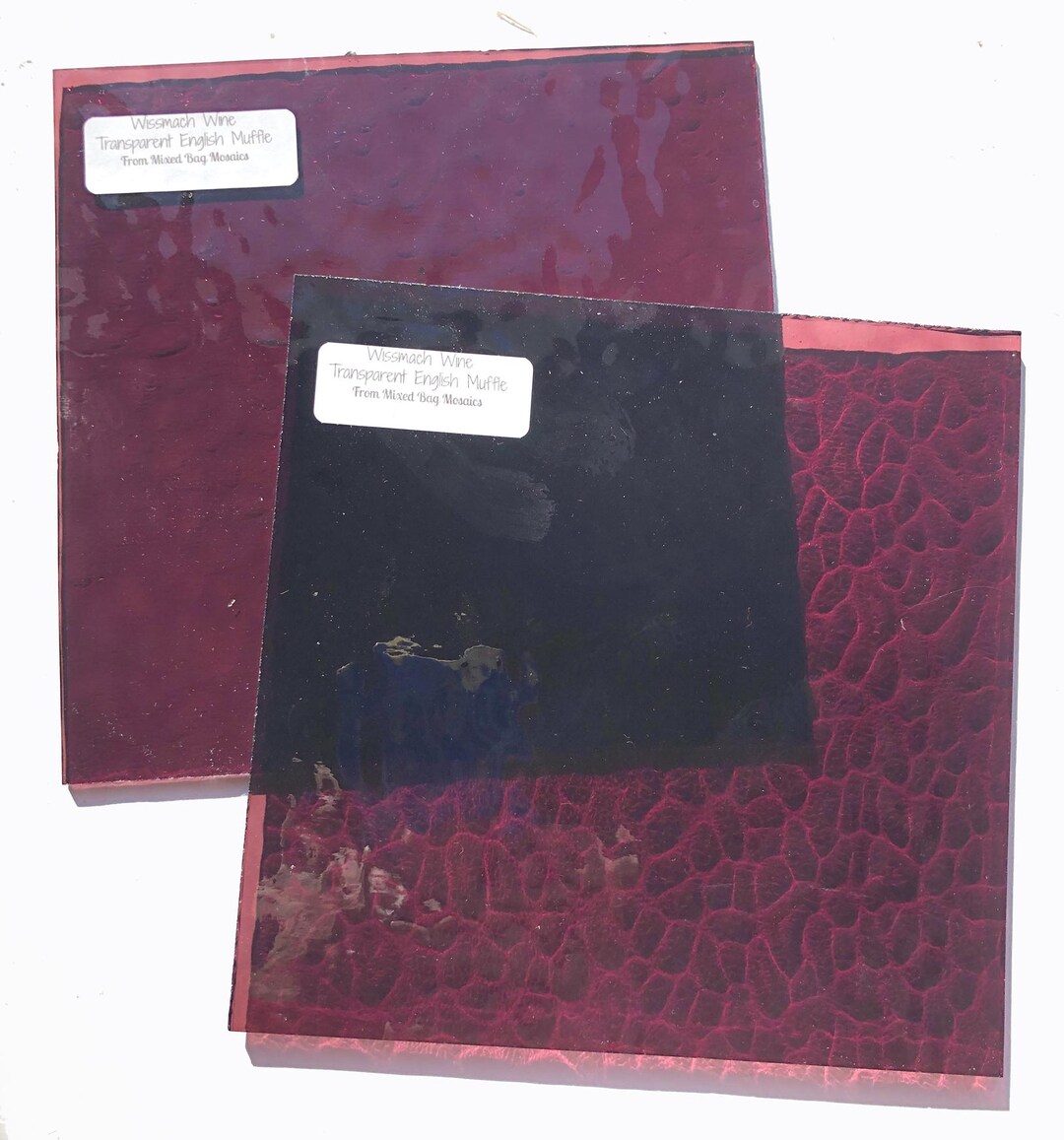Wine Transparent English Muffle Stained Glass Sheet - 6" X 6" Wissmach ...