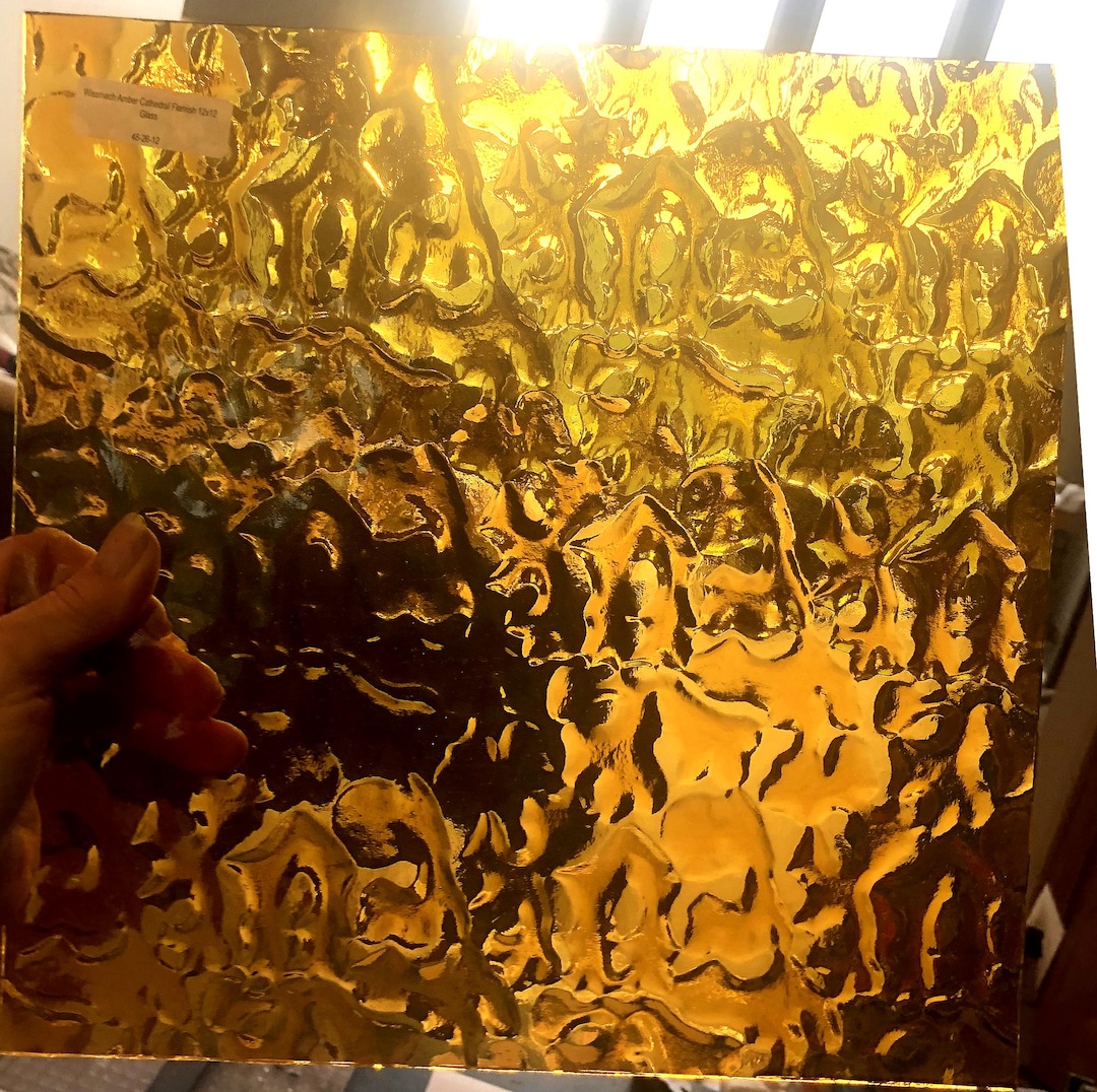 Amber Flemish Transparent Stained Glass Sheet 6x6 Any Quantity Ships ...