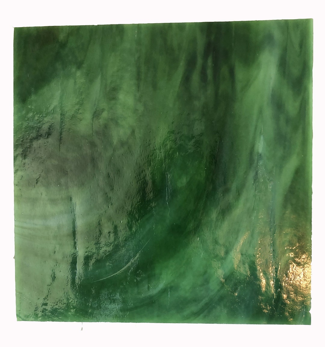 Dark Green Opal Streaky Stained Glass Sheet 6"x6" Wissmach Mosaic Art ...
