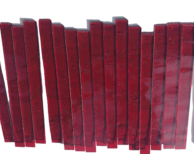 1/2 Lb Dark Red Transparent Aqua Lite Stained Glass Strips by Wissmach ...