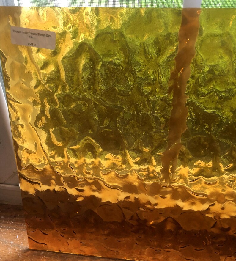 Amber Flemish Transparent Stained Glass Sheet 6x6 Any Quantity Ships ...