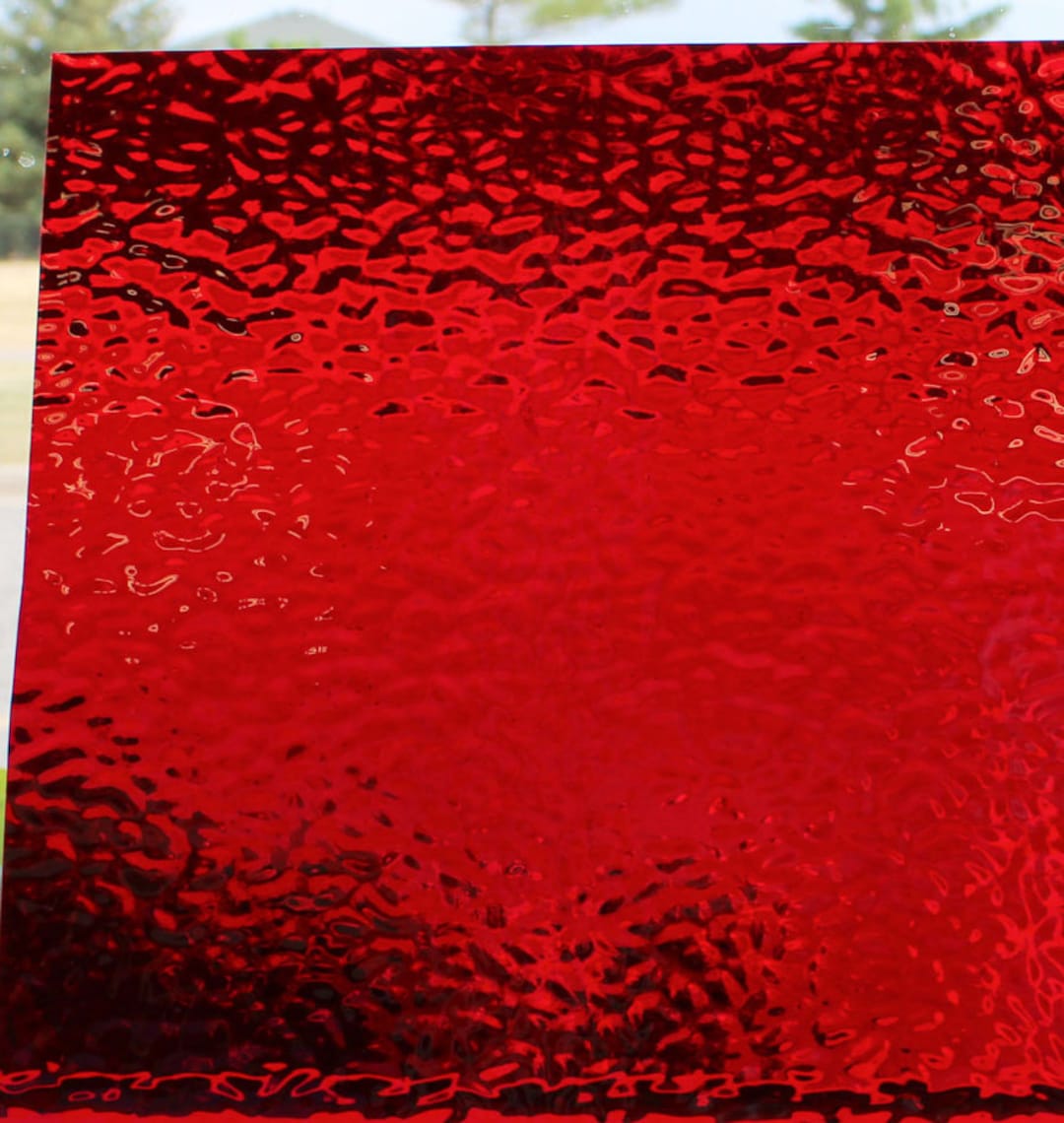 Red Transparent English Muffle Stained Glass Sheet 6x6 Any Qty Ships ...