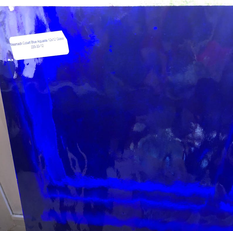 Cobalt Blue Transparent Aqualite Stained Glass Sheet 6" X 6" Wissmach ...