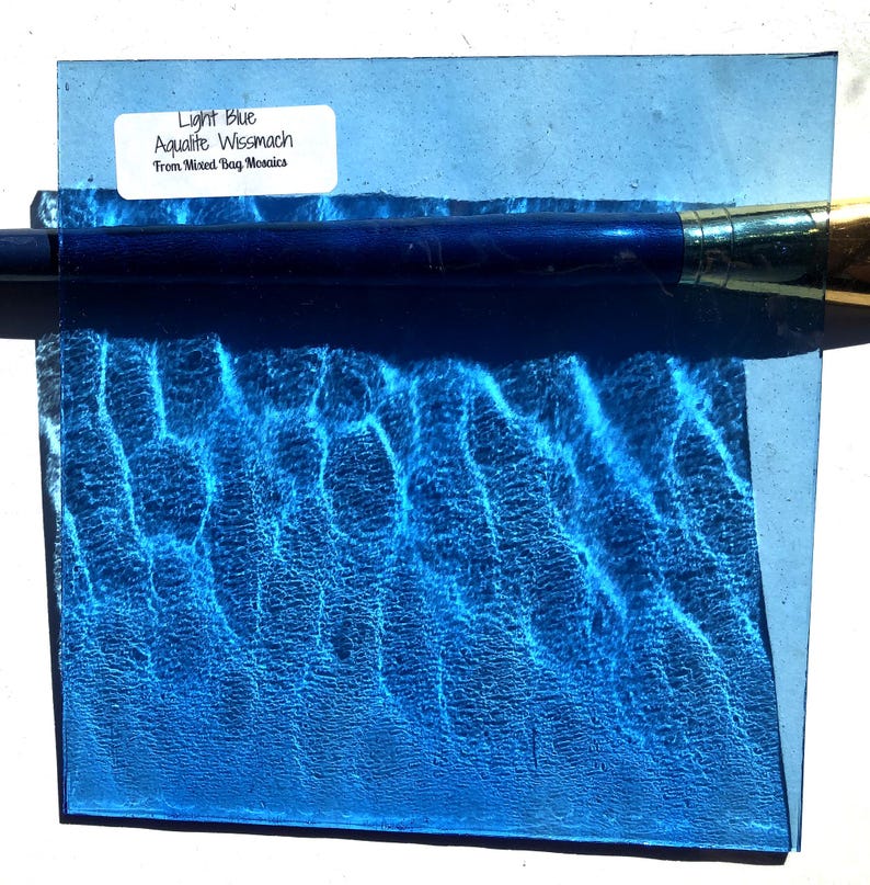 Light Blue Transparent Aqualite Stained Glass Sheet 6"x6" Any Qty Ships ...