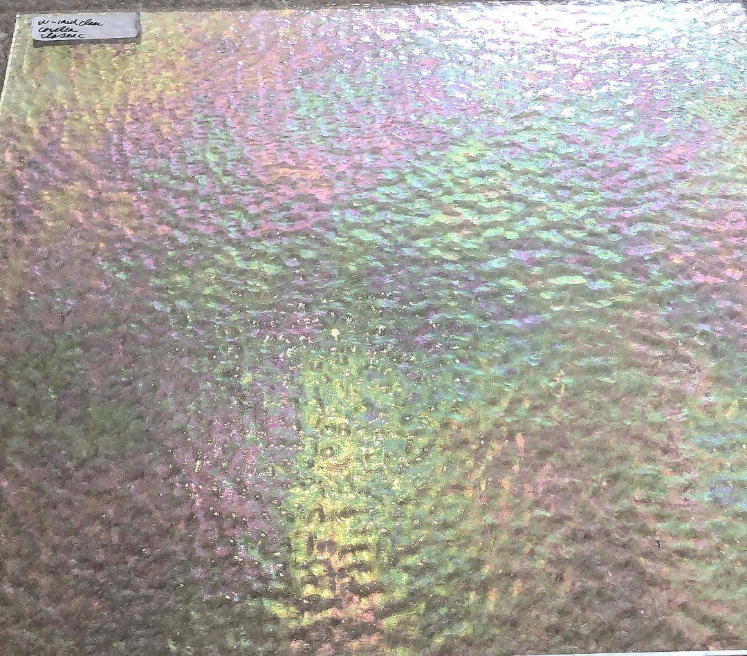 Iridescent Stained Glass Sheet Clear Corella Classic 6x6" Any QTY Ships ...