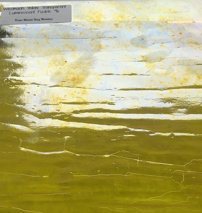 Luminescent Yellow Transparent COE 96 Stained Glass Sheet 6x6 Any ...