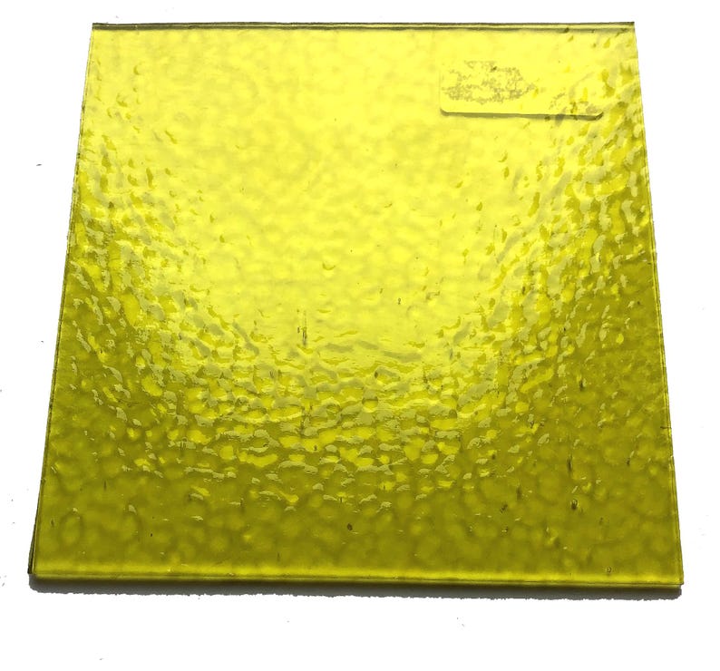 Yellow Corella Classic Textured Stained Glass Sheet 6x6" Mosaics ...