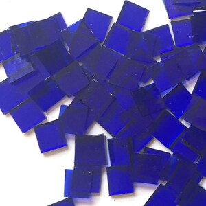 Cobalt Blue 1/2 100 Transparent Stained Glass Mosaic Tiles Handcut ...