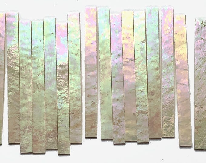 1/2 Lb Oyster Pearl Luminescent Stained Glass Mosaic Strips Tiles ...