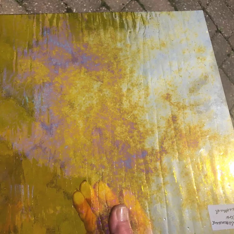 Luminescent Yellow Transparent COE 96 Stained Glass Sheet 6x6 Any ...