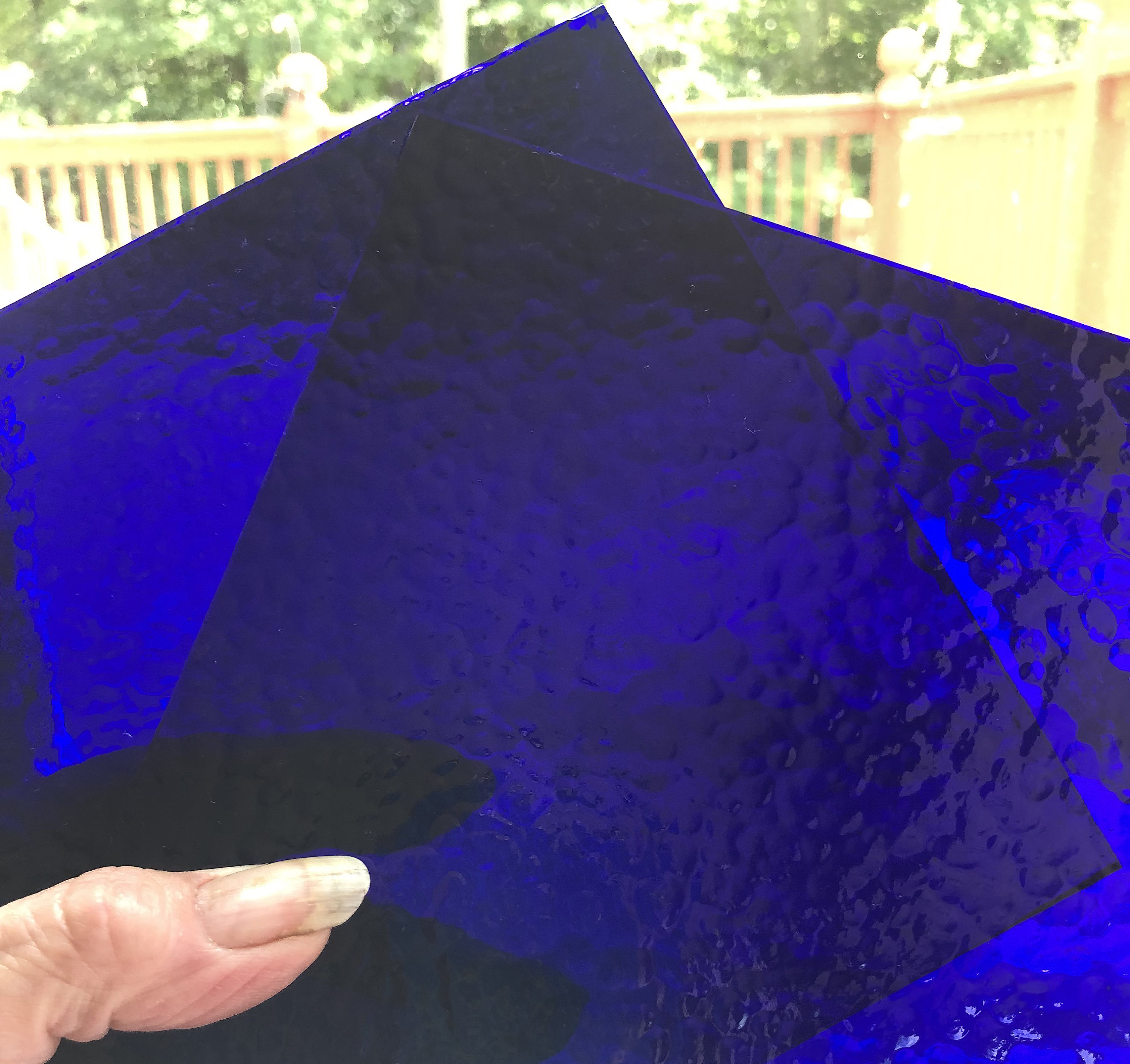 Dark Cobalt Blue Transparent Textured Stained Glass Sheet 6 X 6 Any ...