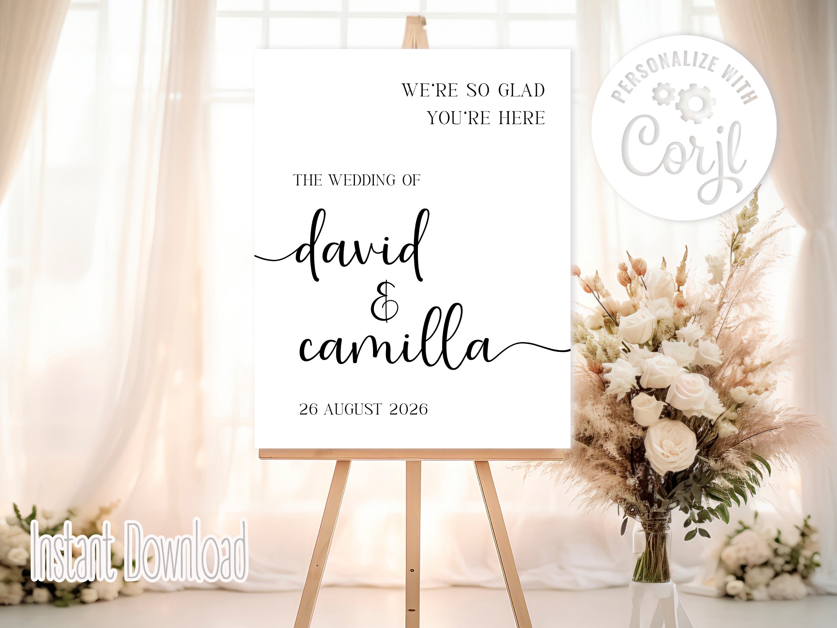 Wedding Welcome Sign Template, Wedding Signage, Wedding Decor, Editable ...