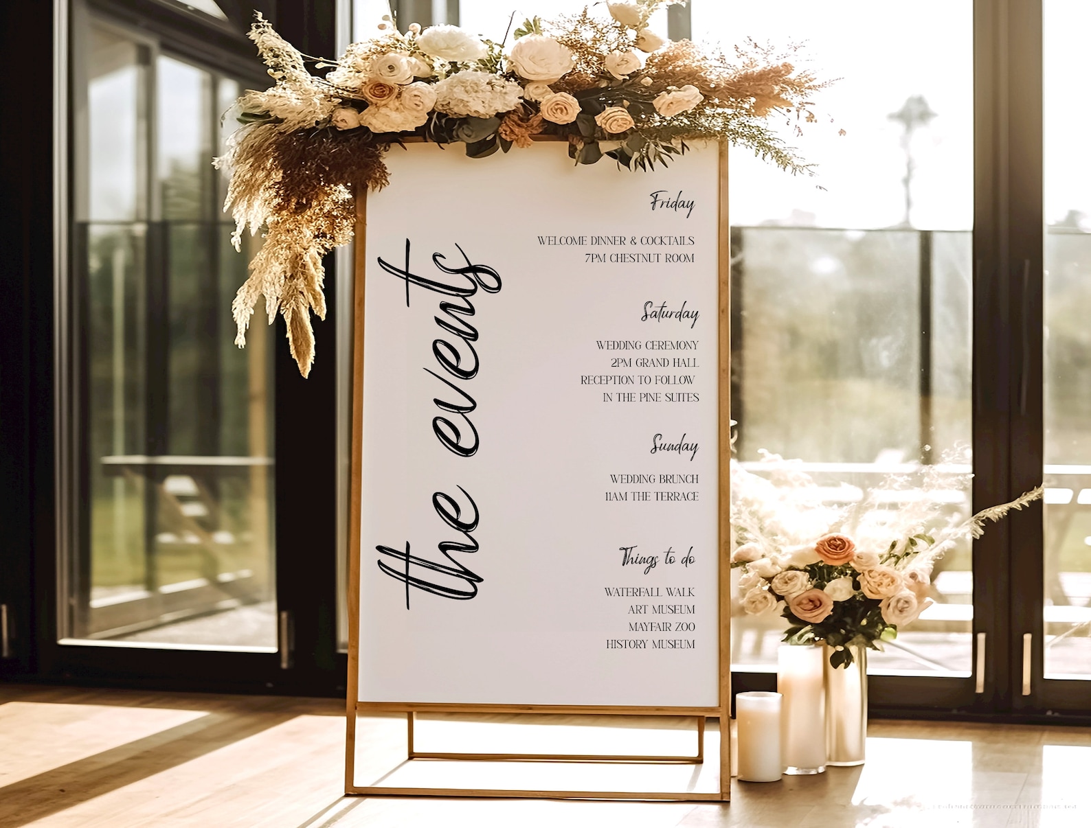 Wedding Events Board Sign Template, Wedding Welcome Signage, Wedding ...