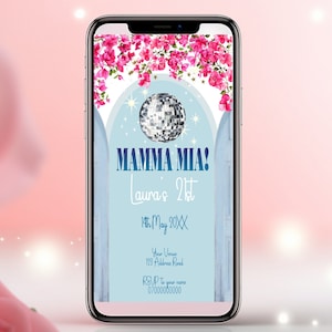 Mamma Mia Digital Mobile Invitation - Abba Mamma Mia Party Mobile Evite ...