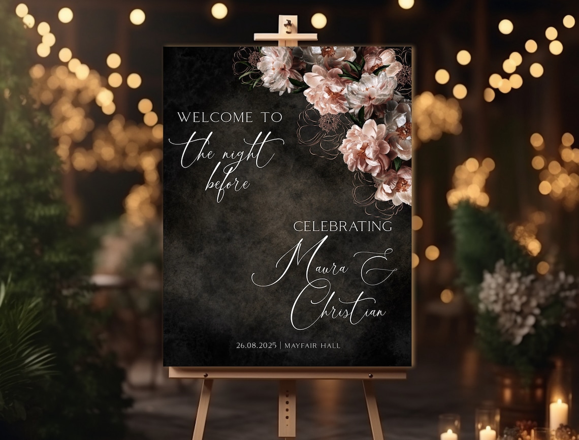 Elegant Wedding Welcome Sign Template, Wedding Signage, Wedding Decor ...