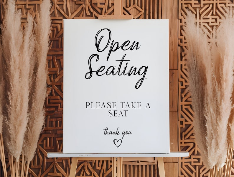 Wedding Seating Sign Template, Wedding Welcome Signage, Wedding Decor ...