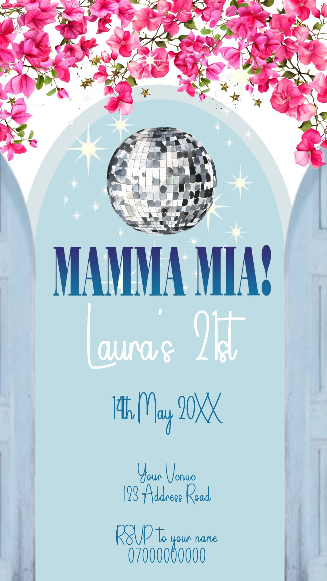 Mamma Mia Digital Mobile Invitation - Abba Mamma Mia Party Mobile Evite ...
