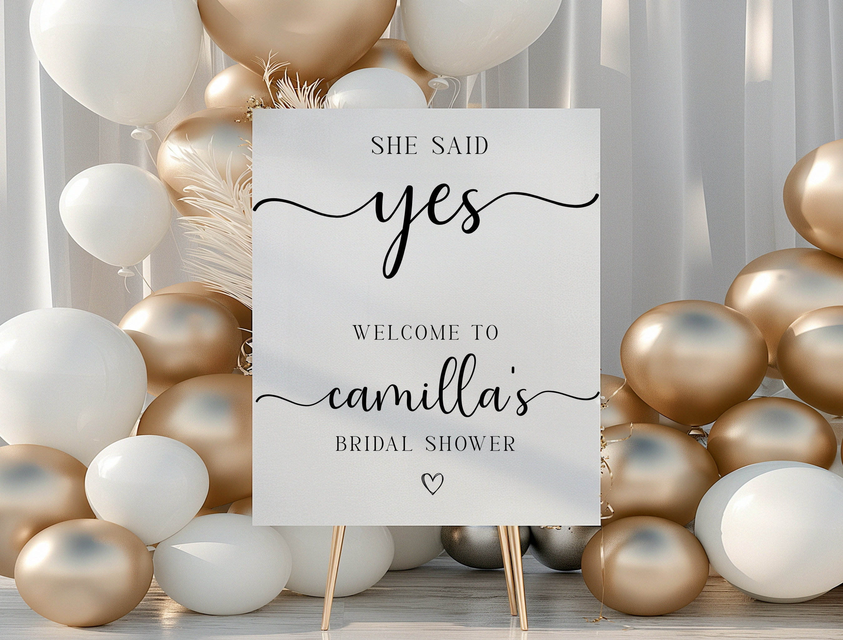 She Said Yes Bridal Shower Sign Template, Wedding Signage, Wedding ...