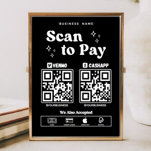 Business QR Code Bundle - Tip Jar, Scan to Pay, Price List Editable ...