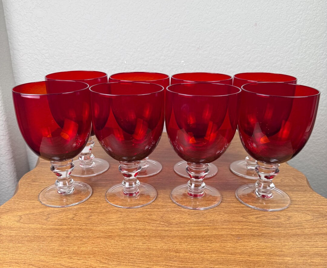 Vintage Zrike Camelot Ruby Red Crystal Water Goblets - Set of 8 - Etsy