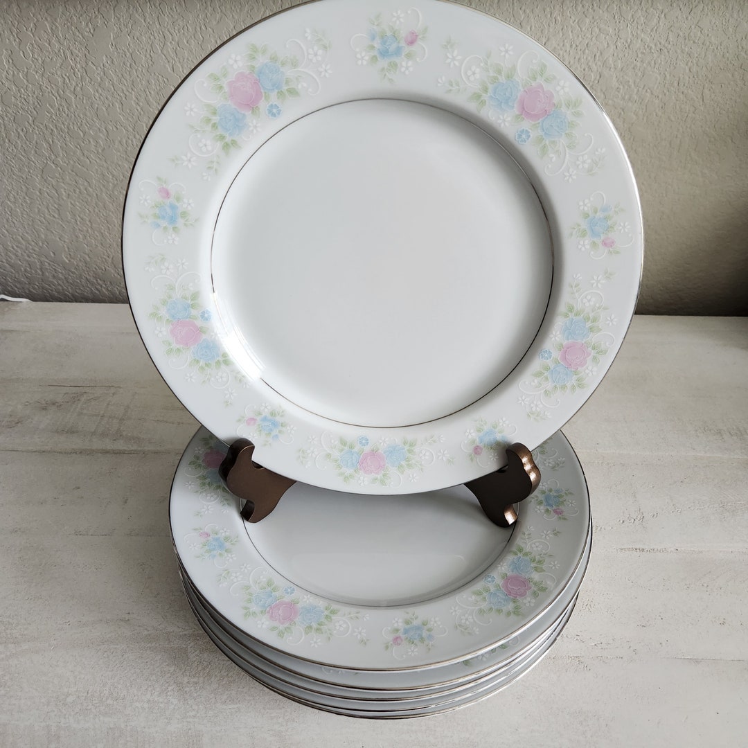 Vintage Guo Guang China Garden by Prestige, Pink and Blue Roses on ...