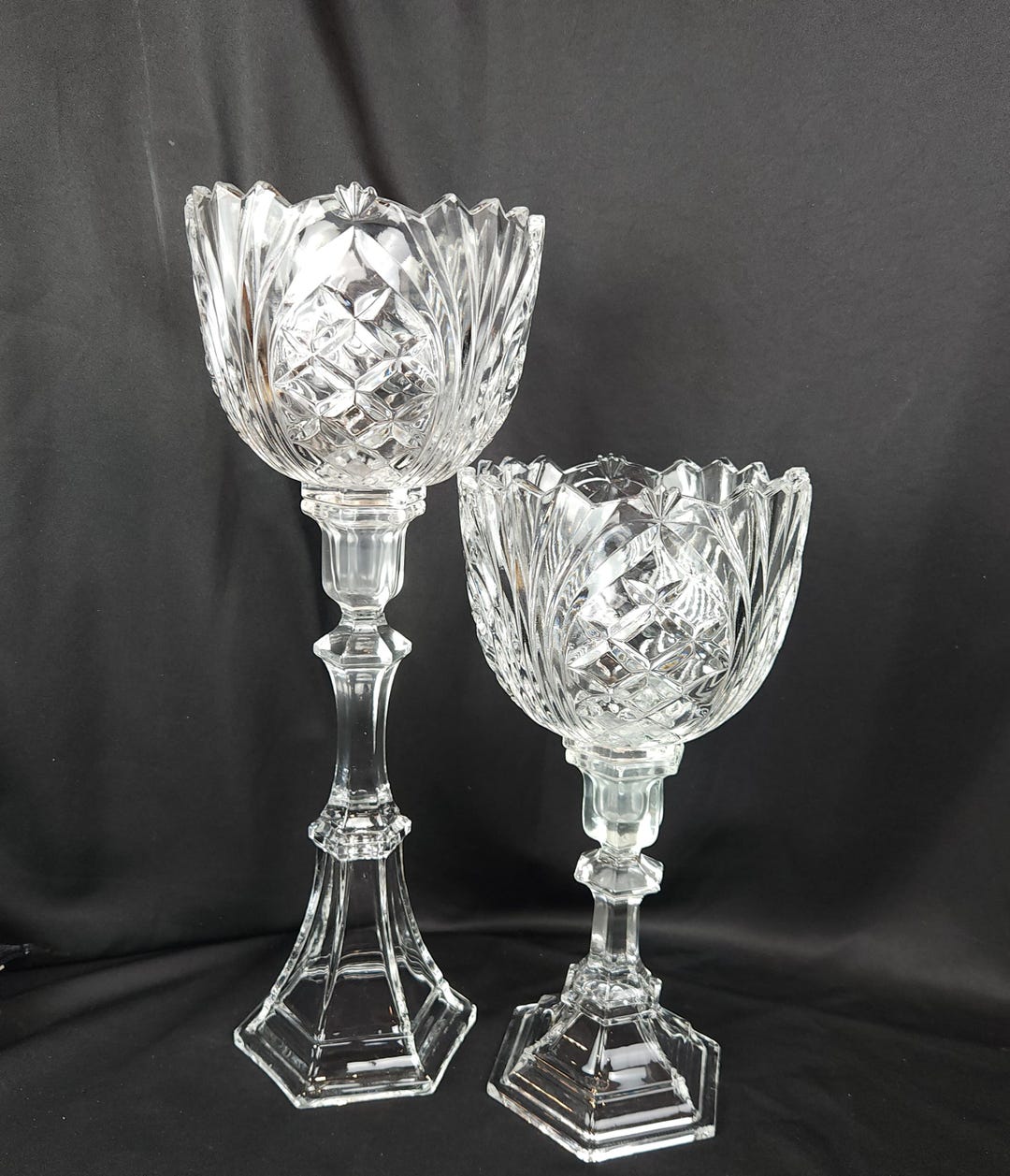 The Bombay Company Crystal wellington Pedestal Votive Candleholders ...