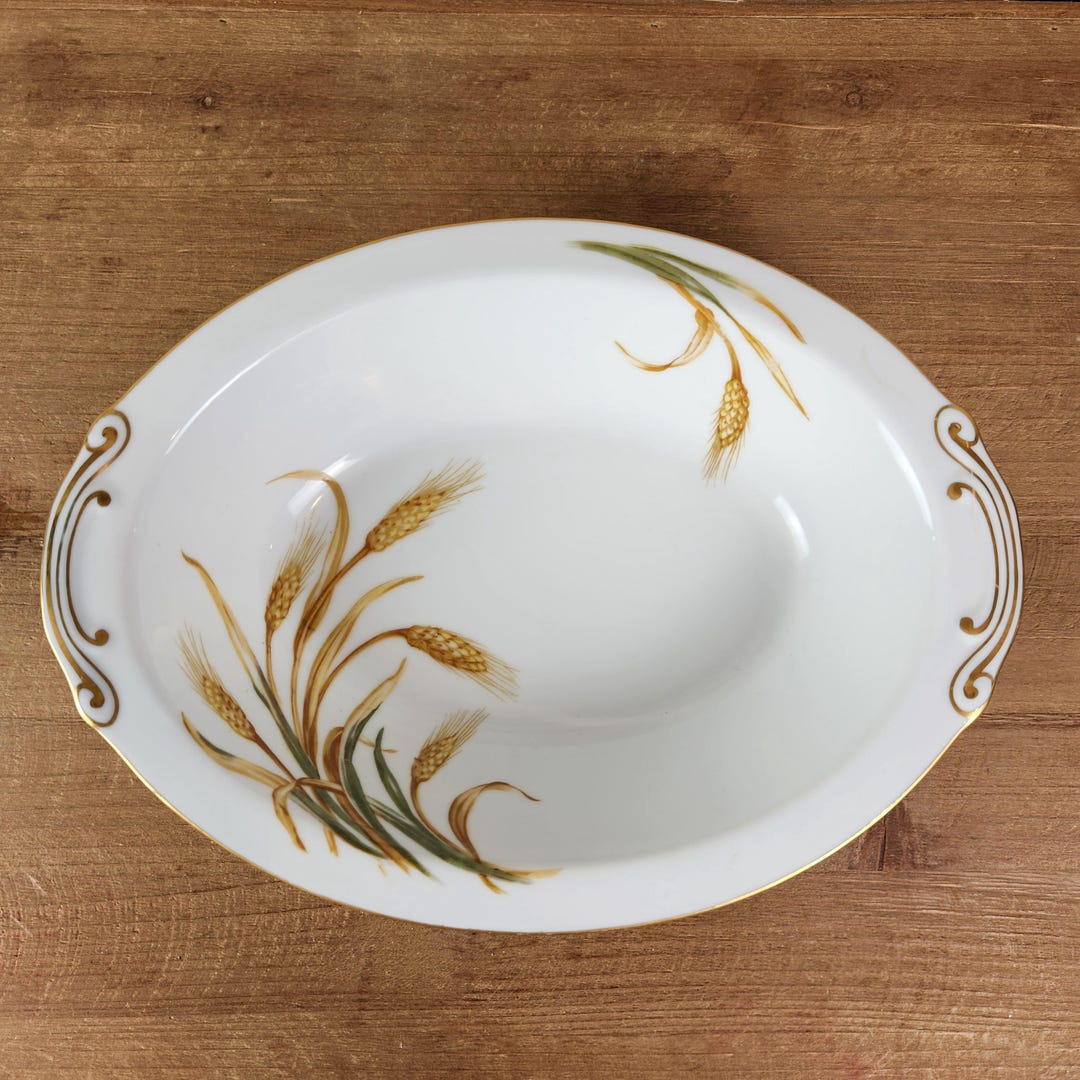 Autumn Vegetable Bowl, Wheat Pattern by Puritan Fine China, Gold Trim ...