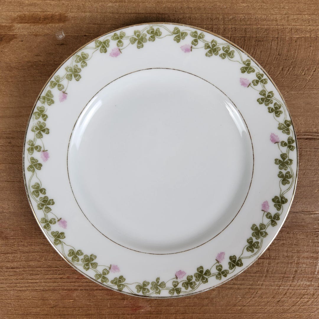 Limoges Austria Porcelain Dessert Plate With Shamrock and Clover Design ...