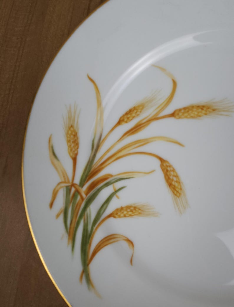 Vintage Puritan China Wheat Bread Plates, Gold Trim (set of 6) - Etsy
