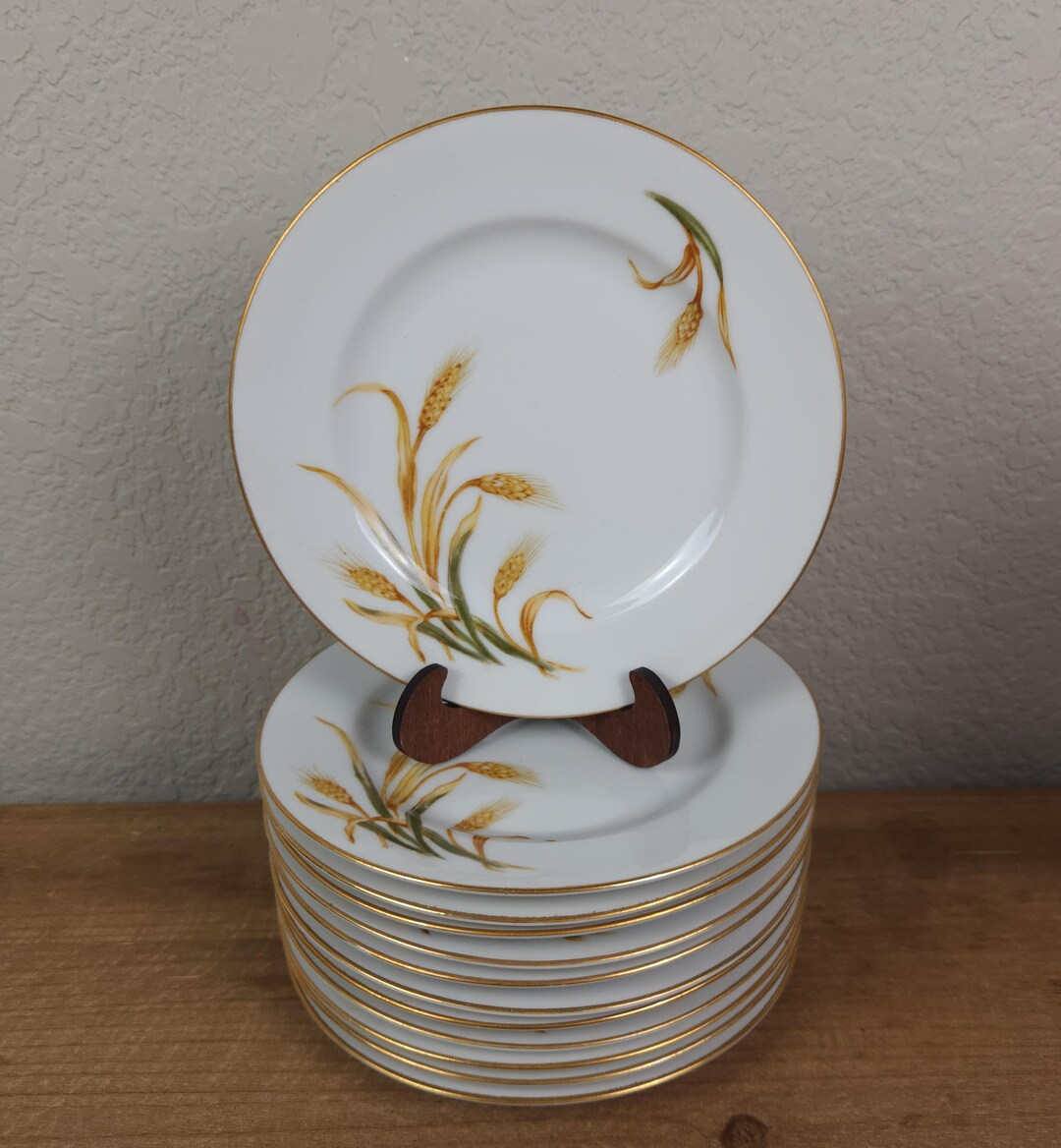 Vintage Puritan China Wheat Bread Plates, Farmhouse Dinnerware, Country ...