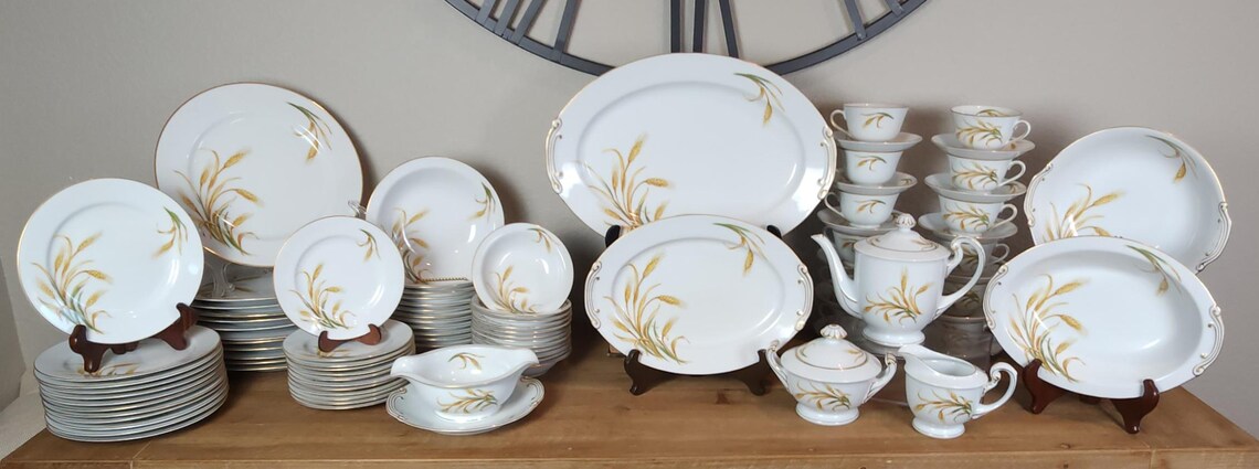 Vintage Puritan China Wheat Bread Plates, Gold Trim (set of 6) - Etsy