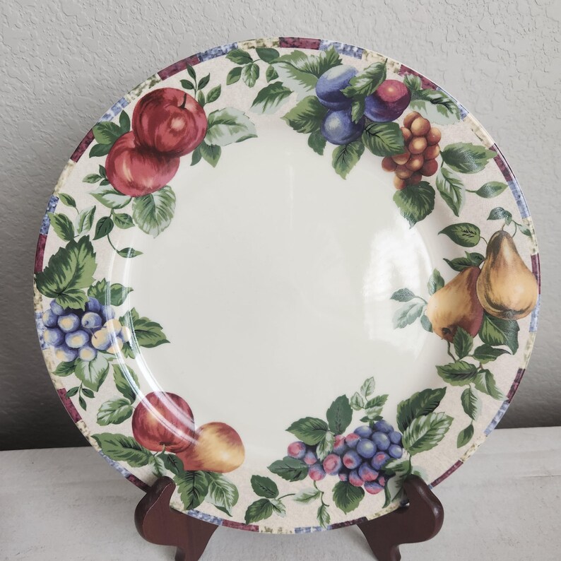 Vintage Sakura Oneida Sonoma Excell 10.5 Dinner Plates, Fruit Pattern ...