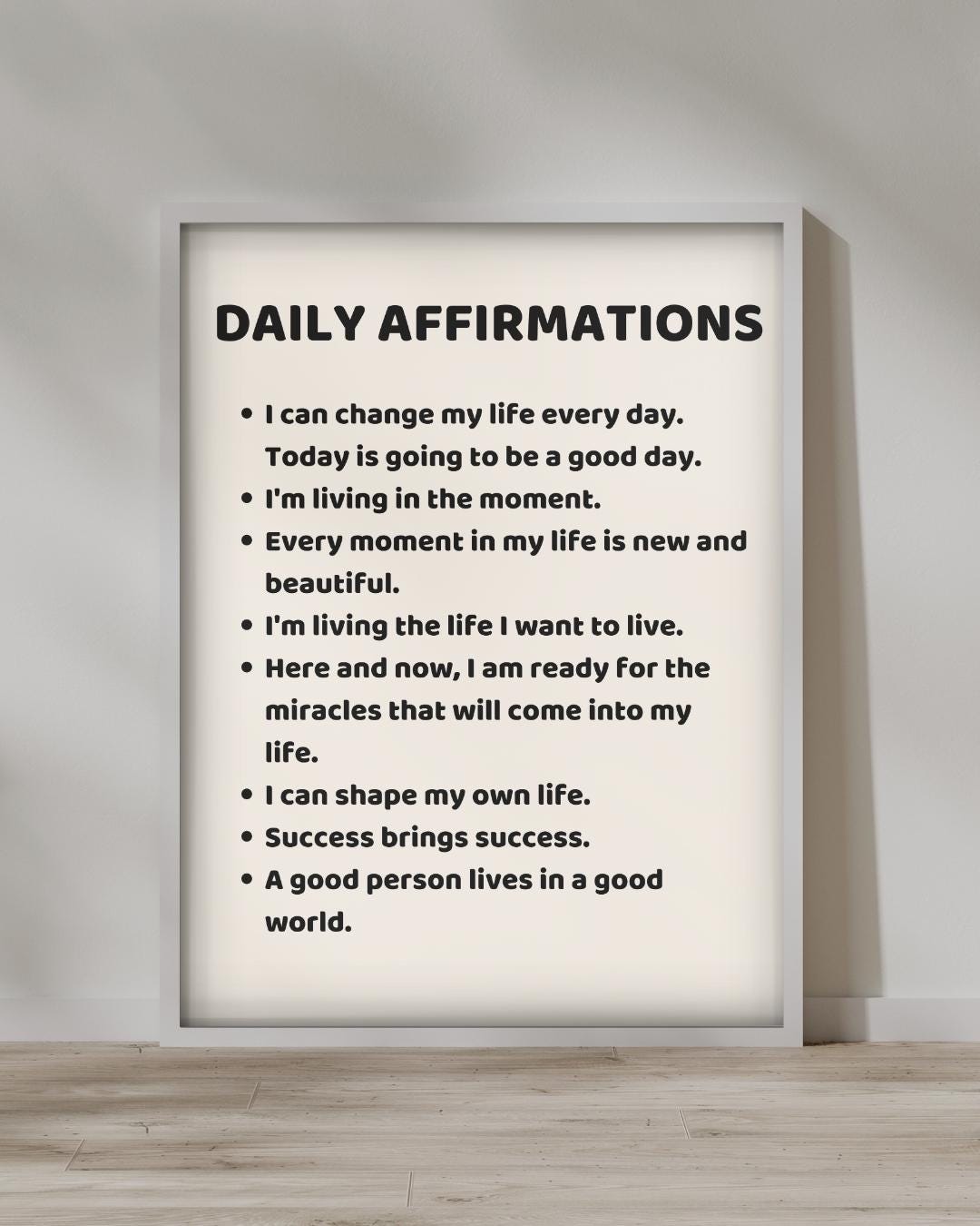 Daily Affirmations Wall Art, Positive Affirmation Wall Art, Mental ...