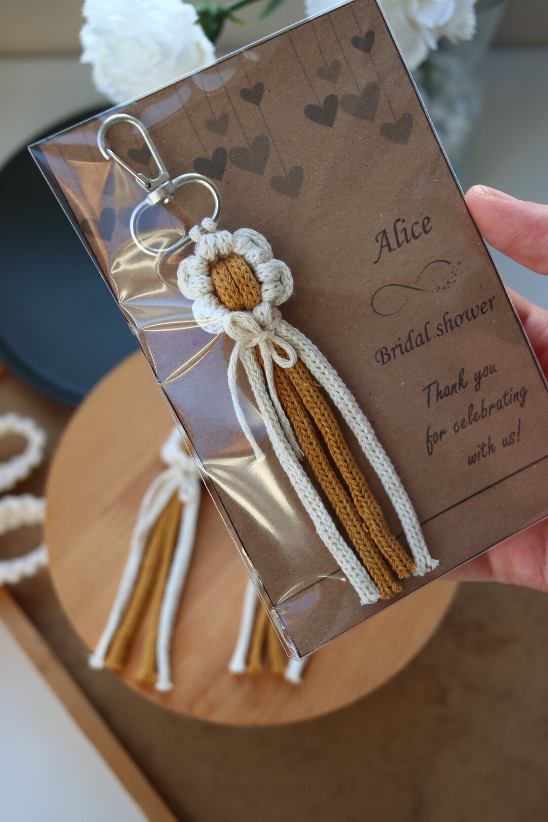 Personalized Macrame Keychain, Custom Keychain, Wedding Gift ...