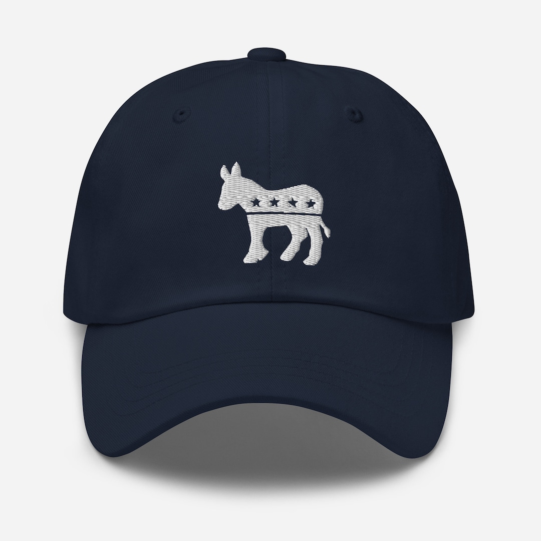 Democrat Donkey Logo Style Blue & Red Cap Hat - Etsy