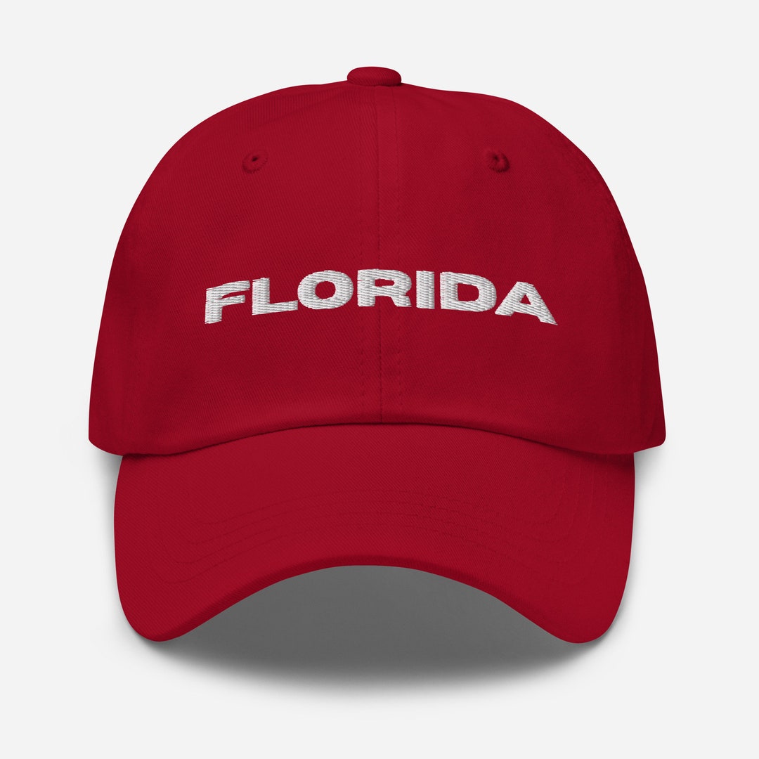 Florida Embroidered Red & Blue Cap Hat - Etsy