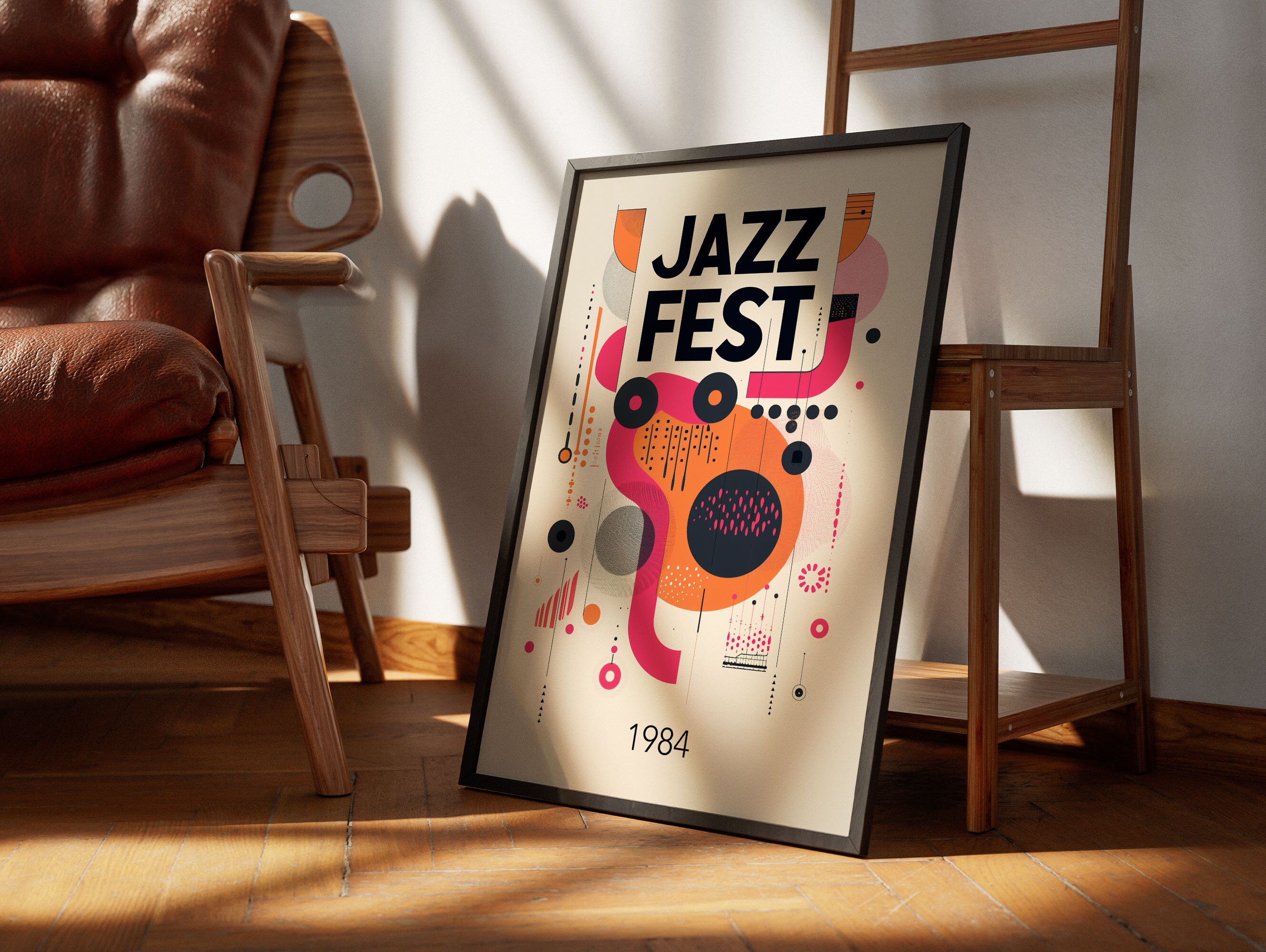 Vintage Jazz Festival Poster Retro Music Wall Art Print Digital Art for ...