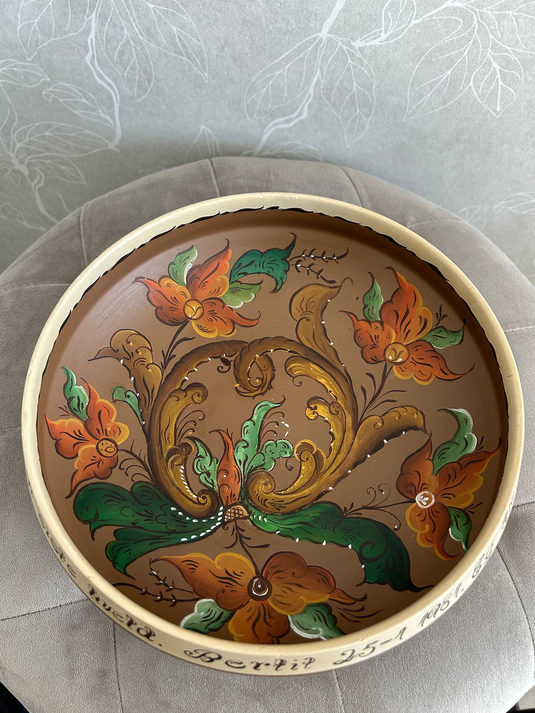 Norwegian Rosemaling Bowl Vintage Handmade Bowl Folk Art of Norway - Etsy