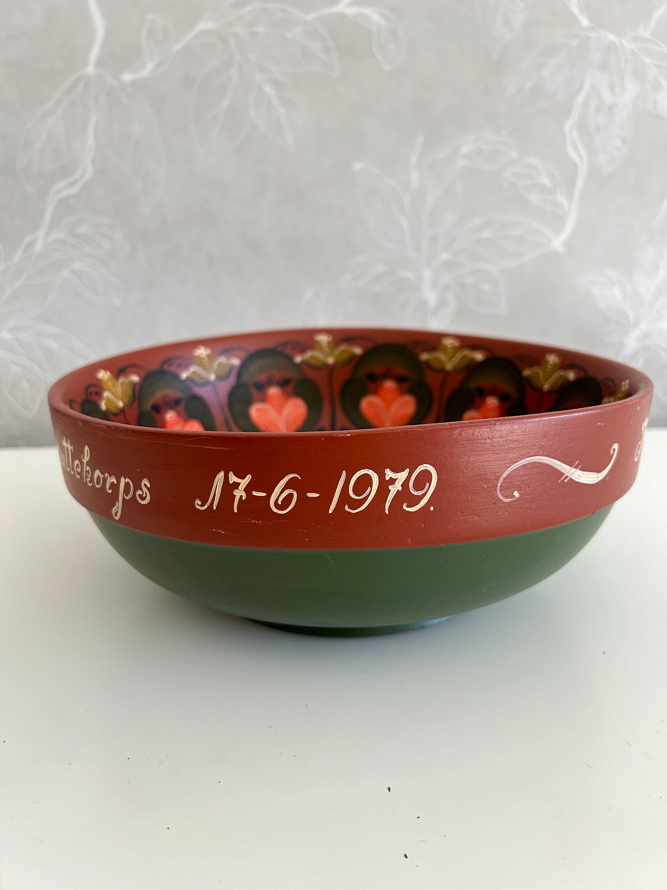 Norwegian Vintage Rosemaling Bowl From 1979 Handmade Bowl Folk Art of ...