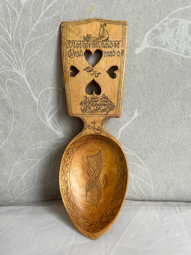 Antique Hand Carved Wooden Spoon Norwegian Handmade Old Food Spoon - Etsy