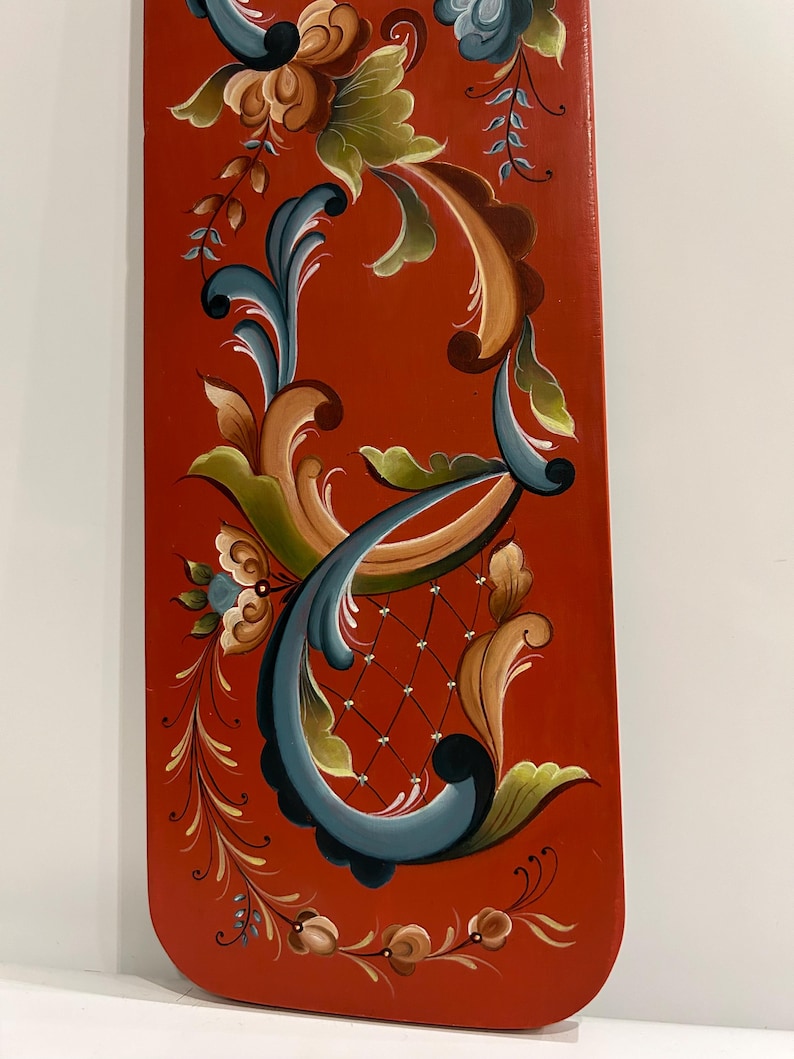 Norwegian Rosemaling Wall Hanging Decor in Wood Hand Painted Rosemaling ...