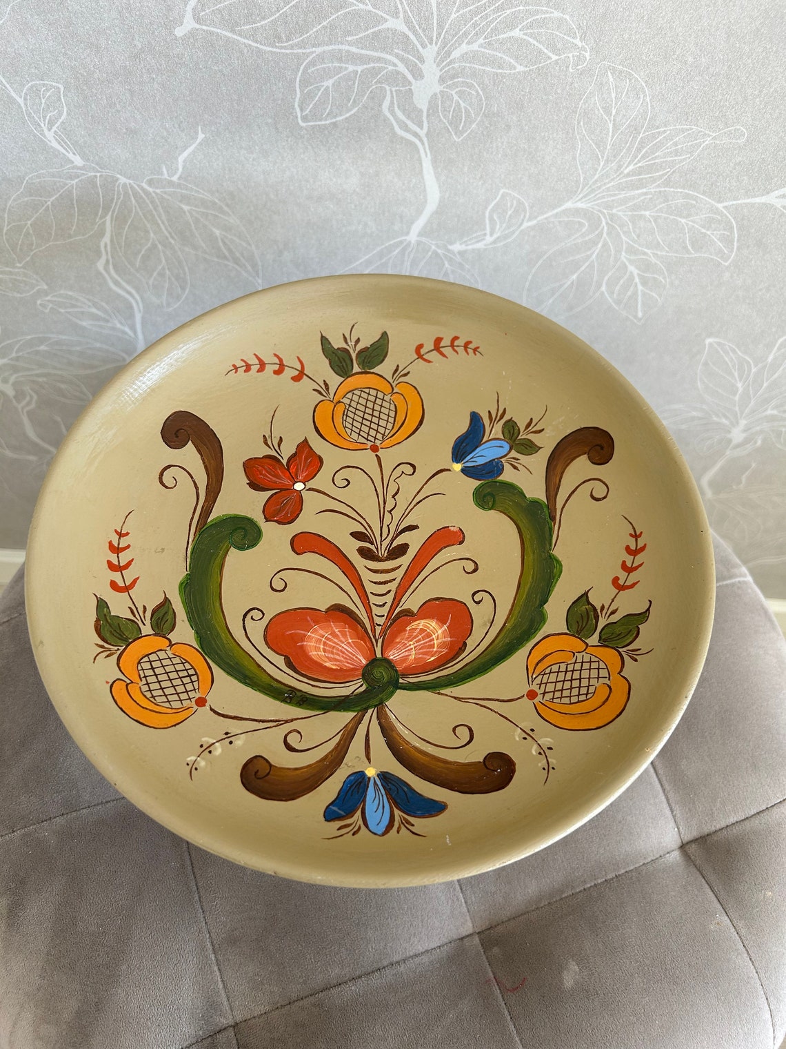 Norwegian Vintage Rosemaling Cake Stands Handmade Folk Art of Norway ...