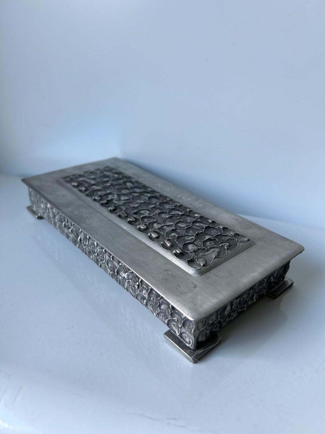 Norwegian Vintage Pewter Jewelry Box or Decorative Box With Signature ...